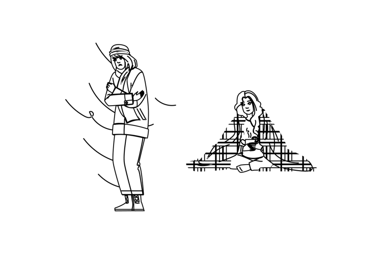 fear woman shiver vector (6585542)