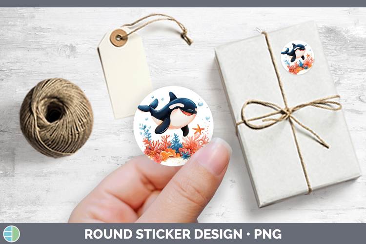 Sea Adorable Orca Stickers | Round Labels Designs