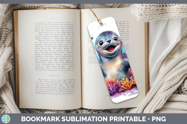 Sea Adorable Seal Bookmark Sublimation Printable Designs