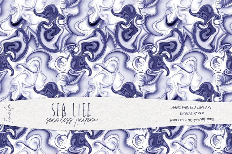 Abstract alcohol ink seamless patterns / digital paper