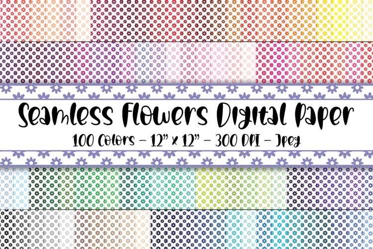 Seamless Flowers Digital Paper - 100 Colors