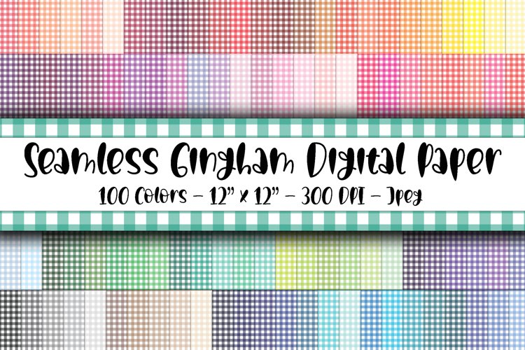 Seamless Gingham Digital Paper - 100 Colors