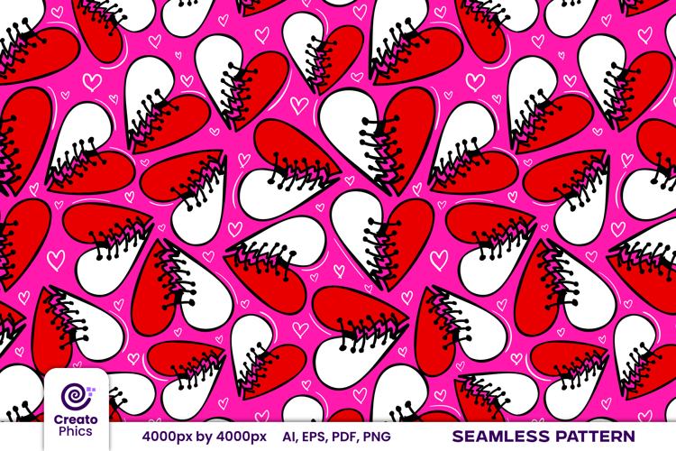 love hearts seamless pattern | romantic vector digital paper