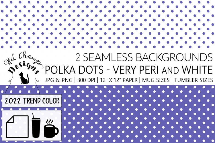 Polka dots very peri and white scrapbooking papers design