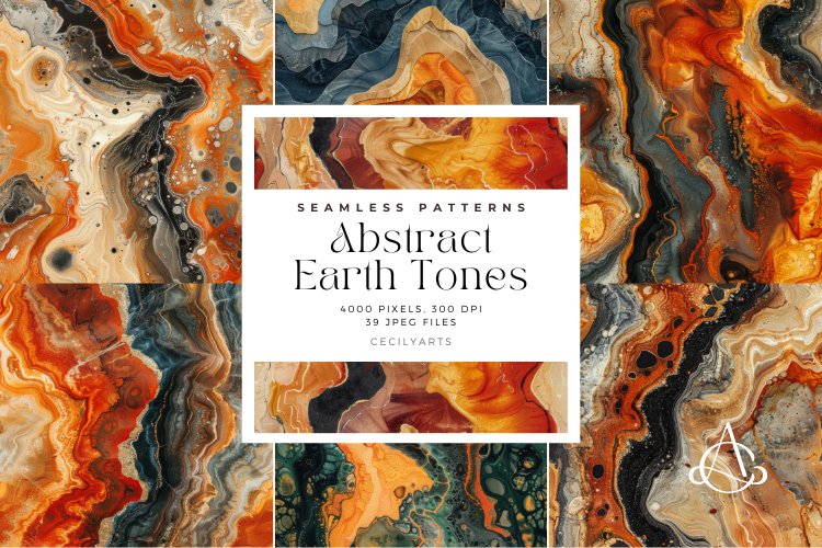 Abstract Earth Tones Seamless Patterns Bundle