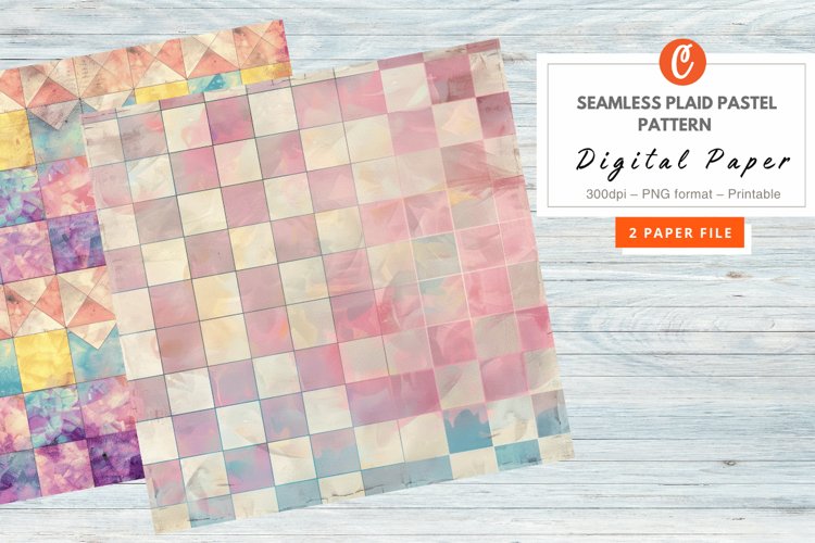 SEAMLESS Plaid Pastel Pattern digital paper