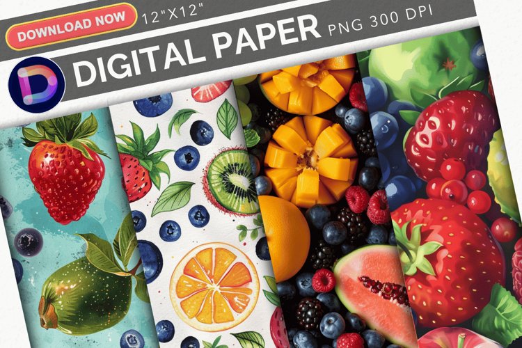 Seamless Preppy Fruit Digital Paper