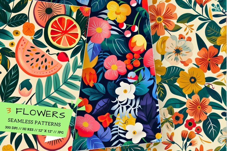 Seamless Vintage Spring Floral Digital Paper, Spring Pattern