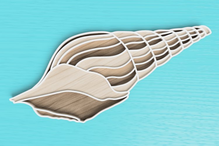 Layered Tropical Seashell Laser Cut File| Layered SVG
