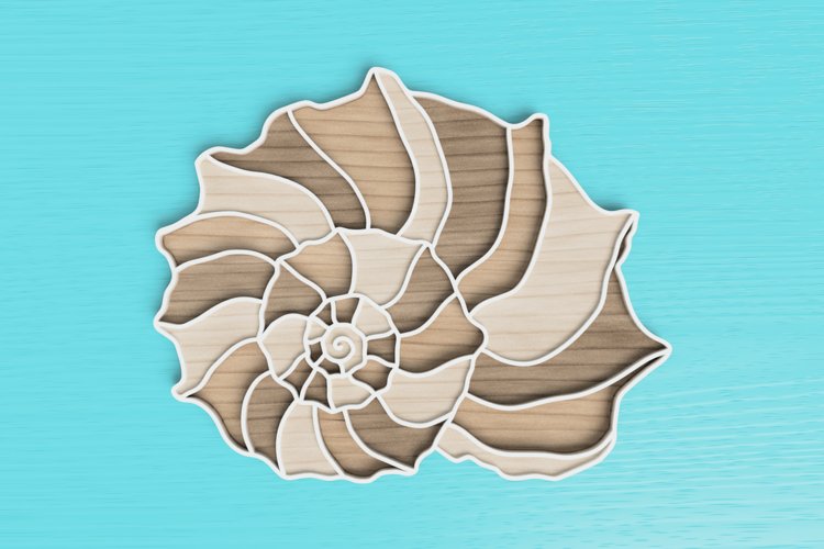 Layered Tropical Seashell Laser Cut File| Layered SVG