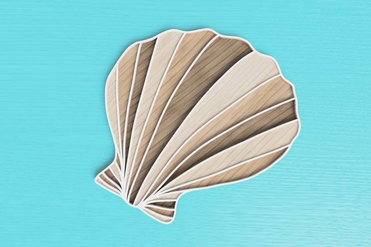 Layered Tropical Seashell Laser Cut File| Layered SVG