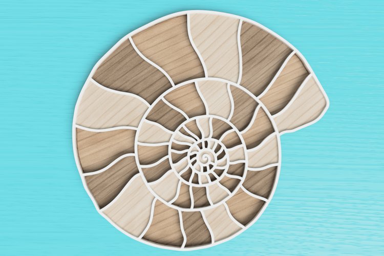 Layered Tropical Seashell Laser Cut File| Layered SVG