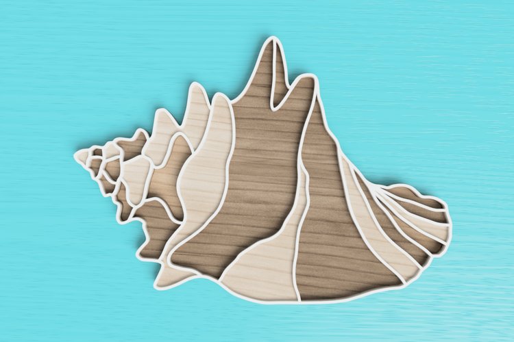 Layered Tropical Seashell Laser Cut File| Layered SVG