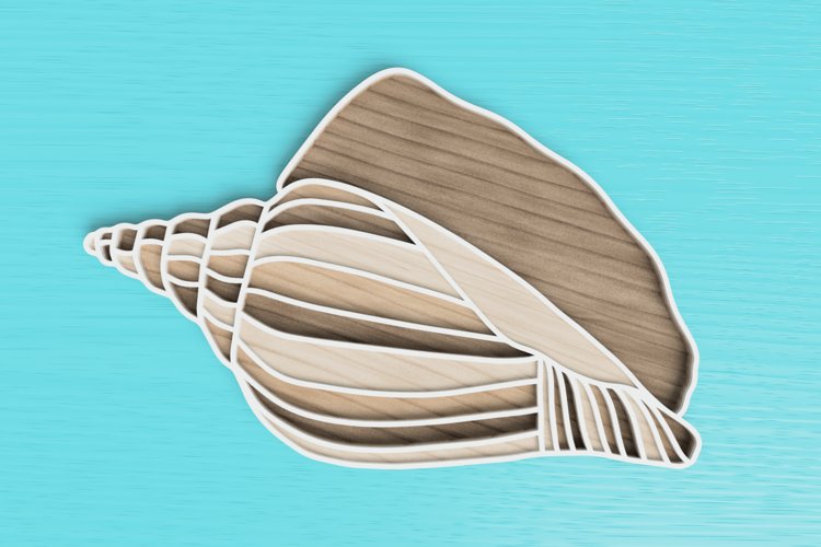 Layered Tropical Seashell Laser Cut File| Layered SVG