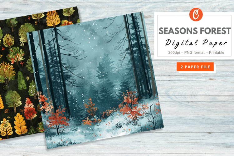 Seasons Forest Digital Paper