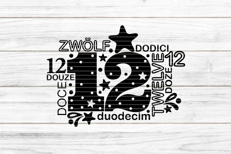 Twelve 12 SVG DXF Cutting file
