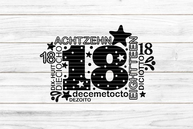 Eightteen 18 SVG DXF Cutting file