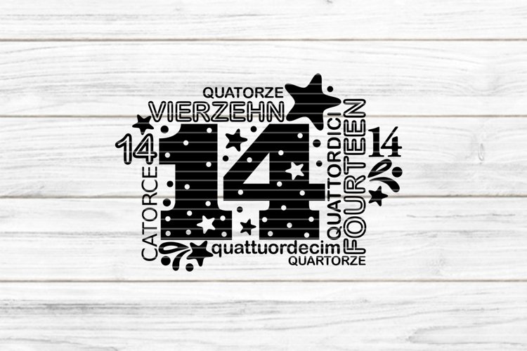 Fourteen 14 SVG DXF Cutting File (1934436) | SVGs | Design Bundles