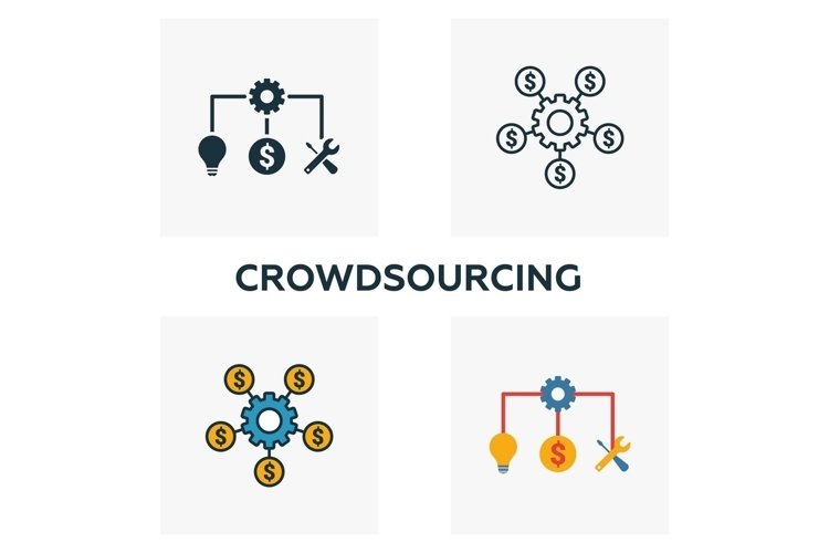 Crowdsourcing icon set (1763372)