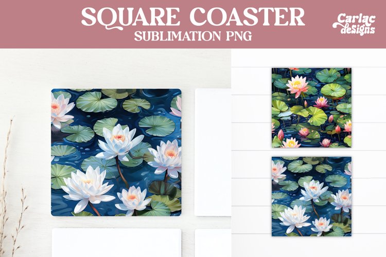 Square Coasters Sublimation, Set of 2 Coasters