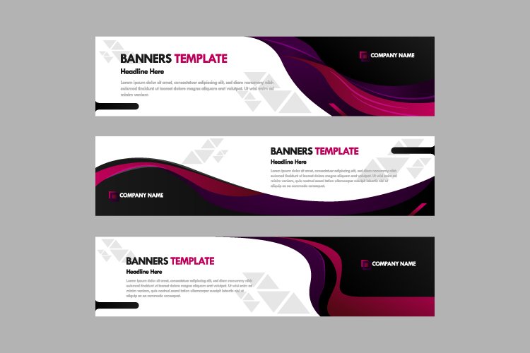 Set of modern banner template background (1831492)
