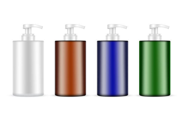Set Of Cosmetic Pump Bottles Mockups