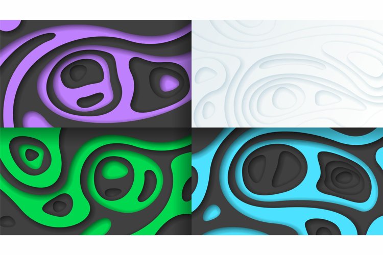 Abstract Set Collection Color Paper Cut Background (1902735)