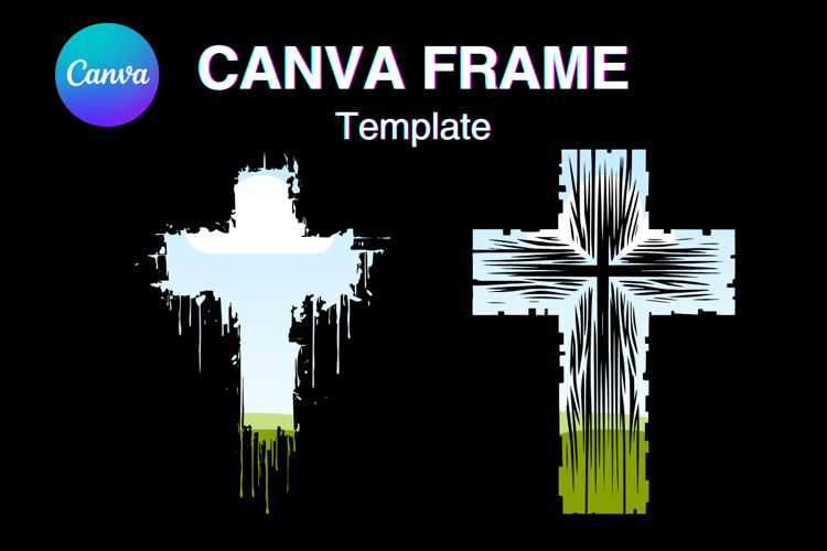 Jesus Cross Canva Frame Paint Distressed Christian (6452793)