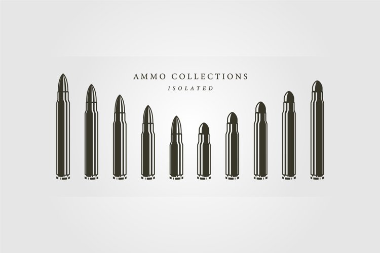 set of bullets ammunition object vector isolated