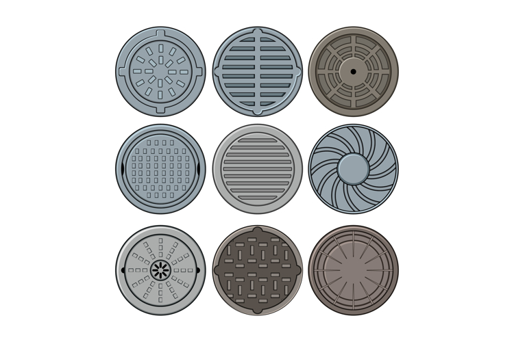 Urban infrastructure presenting various manhole cover design
