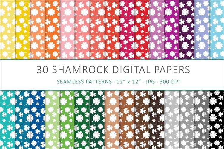 Shamrock color digital paper pack