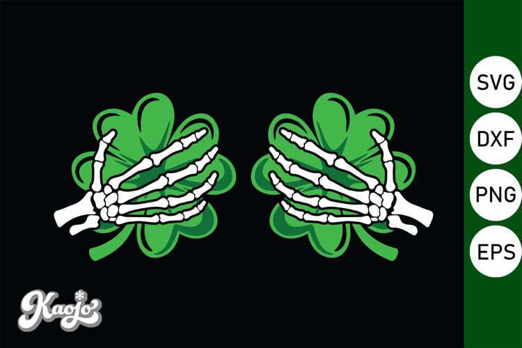 Shamrock Skeleton BoobHands SVG, Funny St Patrick's Day