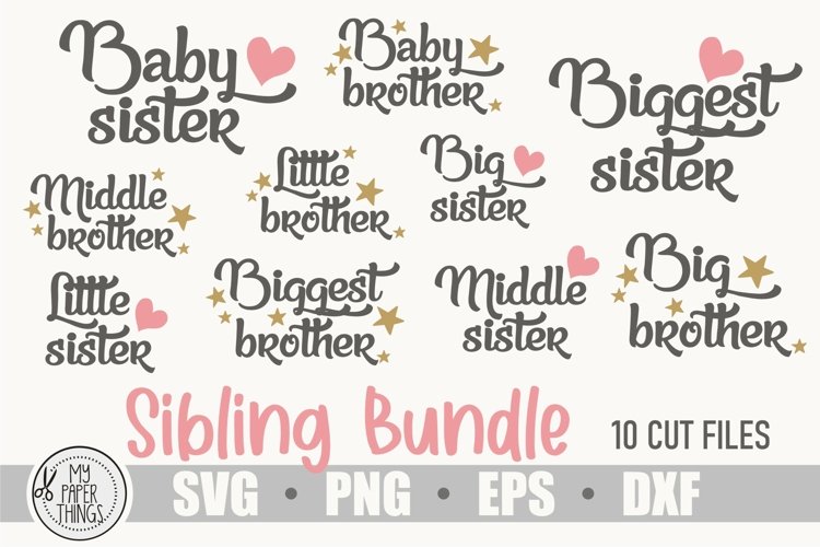 Sibling svg bundle, Big, Middle, Little, sister, brother (524620 ...