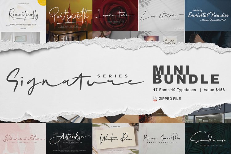 Signature Font Mini Bundle (1700584) | Handwritten | Font Bundles