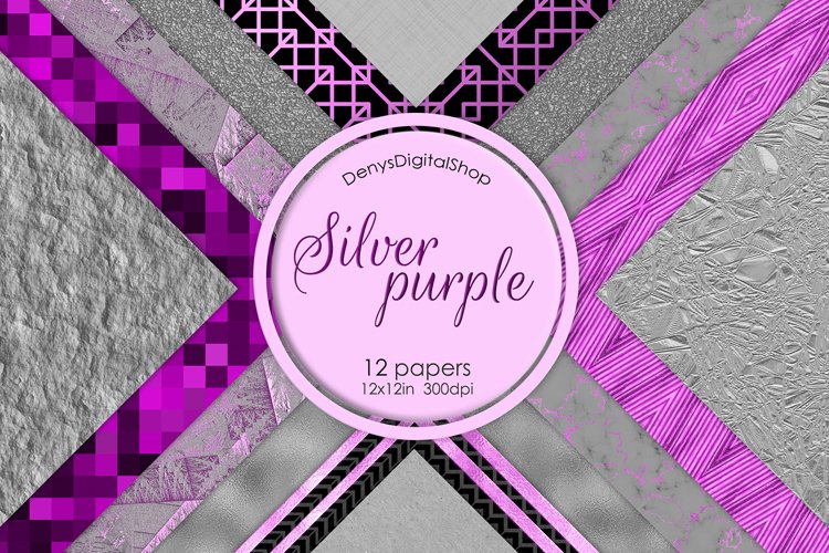 Purple Digital Scrapbooking Papers, Seamless Papers 12x12 in