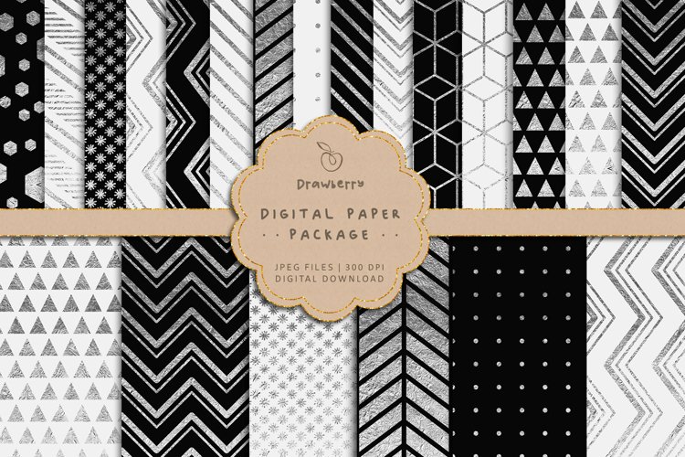 Silver Digital Paper, Seamless Metallic Texture Silver DP113