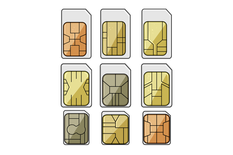 sim card set cartoon