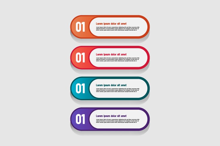 Simple colorful infographic banner concept collection