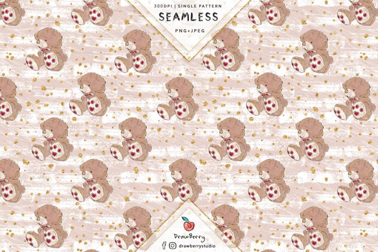 Teddy Bear Seamless Pattern SP020