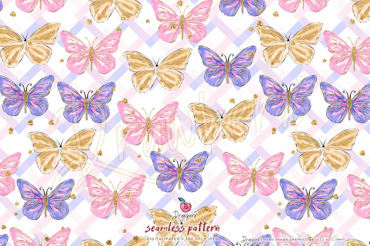 Cute Butterflies Seamless Pattern 006