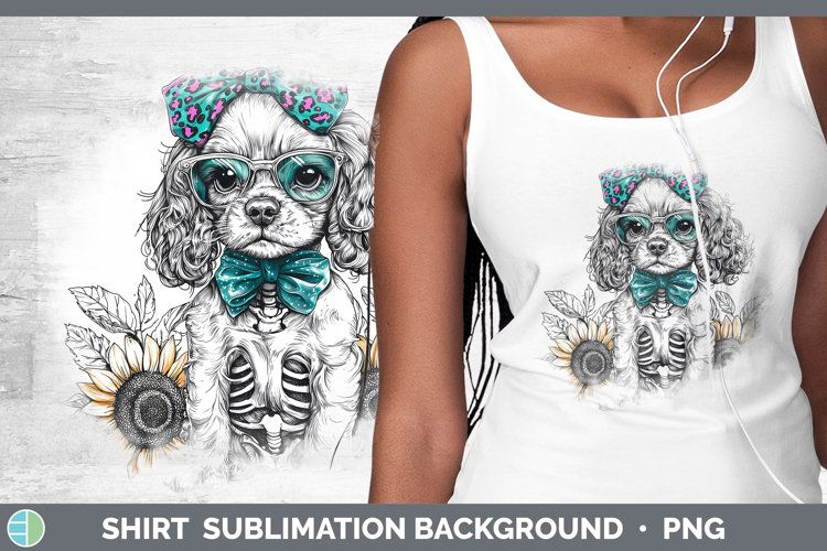 Skeleton Puppy Cocker Spaniel Shirt Sublimation Sublimation