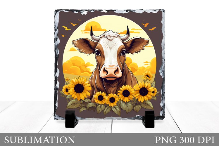 Cow Sublimation. Cute Cow Slate Sublimation (3844891)