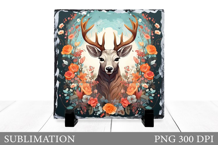 Deer Sublimation. Summer Deer Slate Sublimation (3844866)