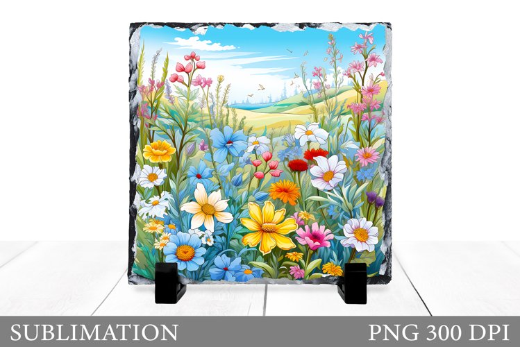 Flowers Sublimation. Wildflowers Slate Sublimation (3577167)