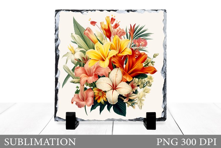 Floral Sublimation. Flowers Slate Sublimation (3631470)