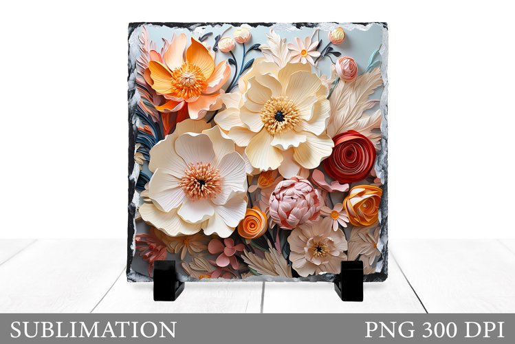 3D Flowers Sublimation. Flowers Slate Sublimation (3576832)