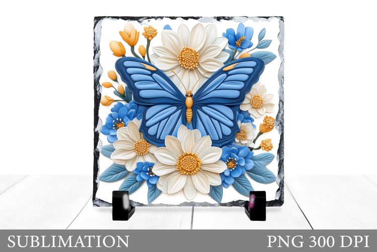 Butterfly Slate Sublimation. Butterfly Flowers (5435013)