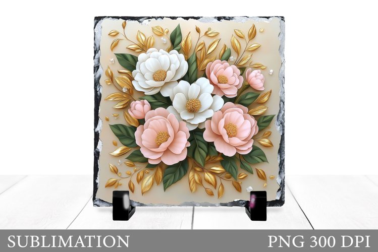 Flowers Slate Sublimation. Floral Sublimation (5469487)