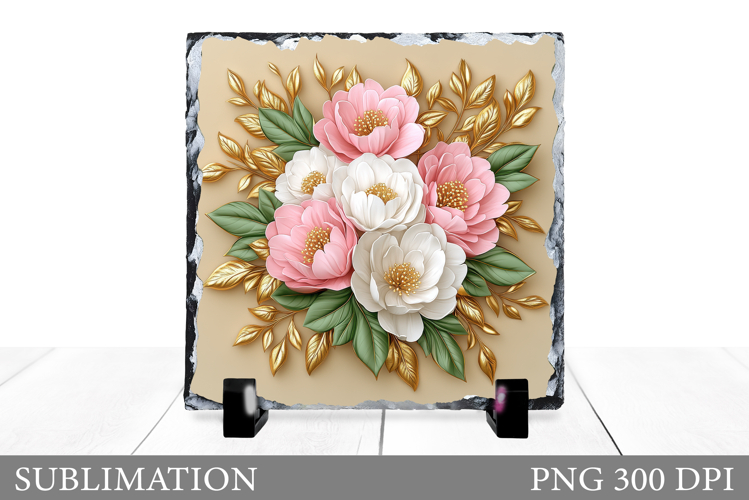 Flowers Slate Sublimation. Floral Sublimation (5469489)