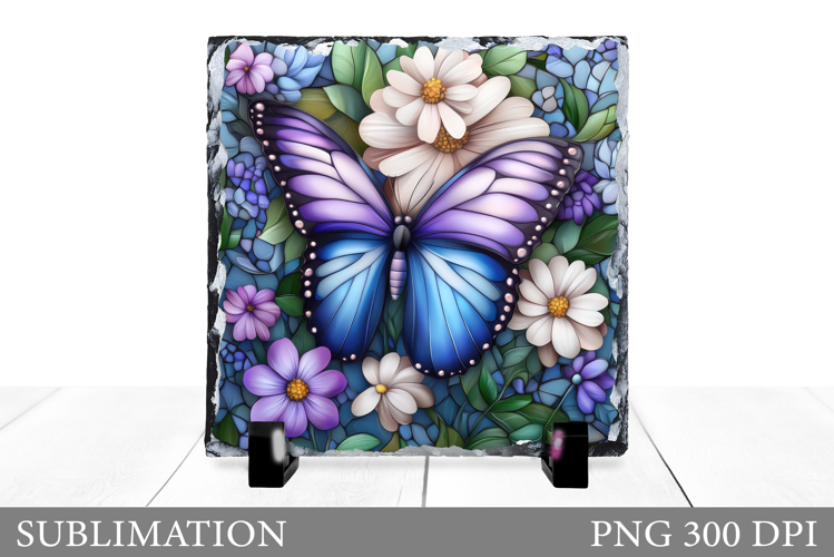 Butterfly Slate Sublimation. Butterfly Flowers (5435148)